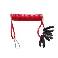 China Red Jet Ski Safety Lanyard Spiral Outboard Engine Killcord 1m Stretch 7 Keys for sale