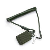 China Tactical Coiled Pistol Lanyard Nylon Loop 4.0mm Cord Diameter 1.4m Stretch for sale