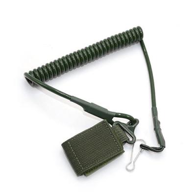 China Tactical Coiled Pistol Lanyard Nylon Loop 4.0mm Cord Diameter 1.4m Stretch for sale