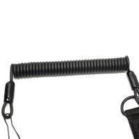 China Matt Black Coiled Pistol Lanyard 2M Expanding Duty Belt Loop Tactical Security for sale