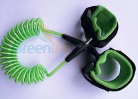 China Retractable Plastic Spring Baby Wrist Link Strap Green 1.5M Stretched Length for sale