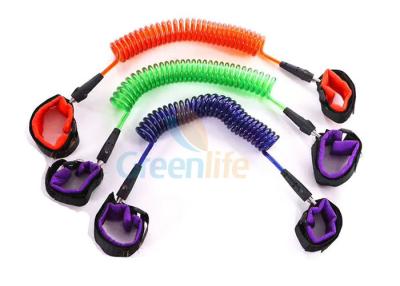China 2.5 Meter Extended Length Child Anti Lost Strap PU Coil Lanyard Custom Colors for sale