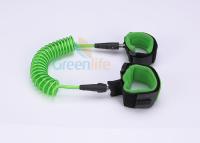 China Expanding 1.5 Metre Toddler Wrist Leash Green Spring Child Safety Harness PU Coil Lanyard for sale