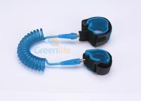 China Transparent Blue Toddler Safety Harness with PU Coil Lanyard 1.5m for sale