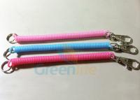 China Custom Color Spring Coil Lanyard with 20mm Split Ring Trigger Snap 2.0mm Cord for sale
