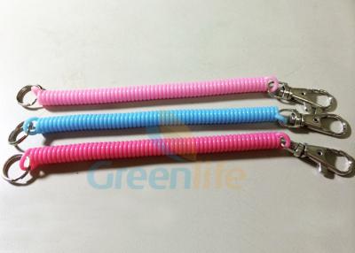 China Custom Color Spring Coil Lanyard with 20mm Split Ring Trigger Snap 2.0mm Cord for sale