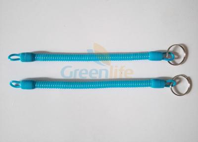 China Custom Slim Spiral Tool Tether Lanyard 2.0mm PU Coil Lanyard 100mm Unstretched for sale