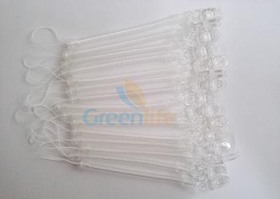 China Transparent Clear 1.5 Metre Tool Safety Lanyard with Nylon Suspender Clip PU Coil Tether for sale