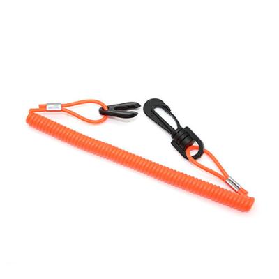 China Kelvar Orange Strong Coiled Jet Ski Kill Cord Engine Stop Lanyard Leash for sale
