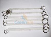 China Transparent Coiled Key Lanyard 2.0mm PU Abrasion Resistant Safety Tether 50cm Unstretched for sale