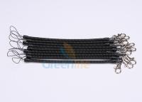 China Slim TPU Tubing Coil Lanyard 2mm Diameter 16cm Black Spiral Spring Key Chain for sale