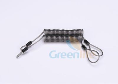 China Durable TPU Coil Lanyard Tether 0.8x3.0x100mm Anti-Drop Safety Tool Leash for sale