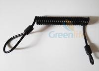 China Black Cord Loop 3.0MM Plastic Coil Lanyard Durable With Black Sleeve 2pcs for sale