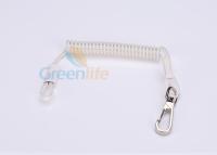 China 5 Inch White Core Coil Tool Lanyard Clear Coated Plastic 1.5m Extended Length for sale