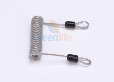 China Spring Safety Bungee Tool Lanyard , Double Rope Loop Steel Wire Lanyard for sale