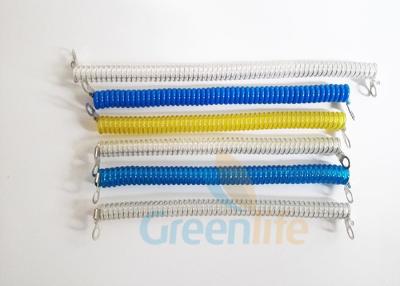 China Customized Spring Safety Tool Lanyard PU Coated Stainless Steel Wire 0.3mm 120mm for sale