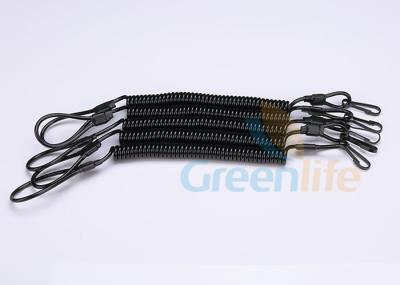 China Tactical Pistol Lanyard Elastic Spring Coil 1.4m for Duty Belt Handgun Retention for sale