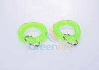 China Fluorescence Green TPU Wrist Coil Key Holder 2.3mm Flat Weld Coil Wristband Keychain for sale