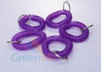China Stretchable Purple Plastic Wrist Coil Bracelet 55mm Fall Protection for Keys for sale