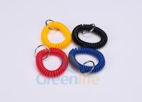 China Yellow TPU Wrist Coil Band 2.3mm Abrasion Resistant with Split Key Ring for sale