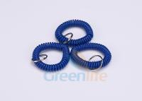 China Fall Protection Dark Blue Plastic Wrist Coil Key Ring Holder Securing Tools for sale