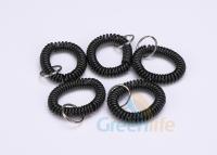 China Black Expanding Plastic Wrist Coil 2.5mm Cord 55mm Circle Kink Resistant Key Ring for sale