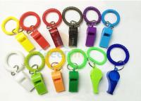 China Flex Colored Plastic Wrist Coil With Whistle Soft Spring Coil Key Chains for sale