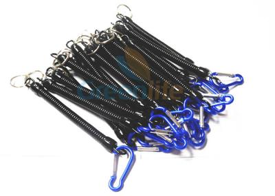 China 2.5mm PU Coiled Lanyard Cord with Aluminum Carabiner for Fishing Pliers 160mm for sale
