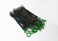 China PU Coil Fishing Rod Lanyard 160mm Green Carabiner Safety Tool Tether for sale