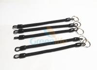 China Elastic Fishing Pliers Lanyard 160mm Safety Leash PU Coil Lanyard with Carabiner for sale