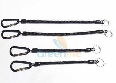 China Customizable PU Coil Lanyard 20cm Expanding Safety Tool Tether with Aluminum Carabiner for sale