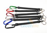 China Split Ring Stretch Coiled Lanyard Cord 2.3mm PU Flexible Coil Lanyard for Fisher Plier 160mm for sale