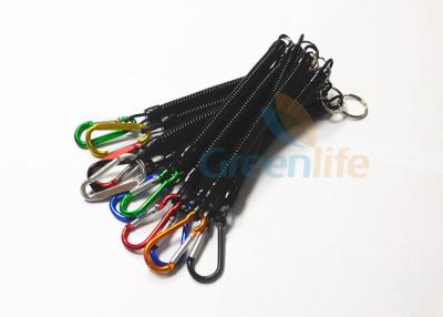 China Colored Aluminum Fishing Pliers Lanyard Carabiner Anti-Lost 160mm Coil 1m Extended for sale