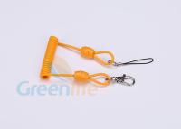 China Stretched 80 CM Bungee Retractable Tool Lanyards Yellow Spring Key Chain Holder for sale