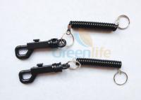 China PU Coiled Key Lanyard 10mm Coil Diameter 80cm Stretched Length with Plastic Snap Clip for sale