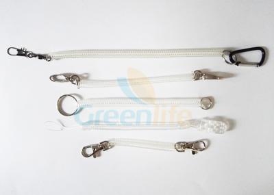China Customizable PU Coil Key Lanyard with Snap Hook and Split Ring 1.2mm Cord for sale