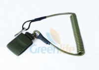 China Army Green Tactical Coil Lanyard PU Retention 1.4M Full Stretch for Pistol Safety for sale