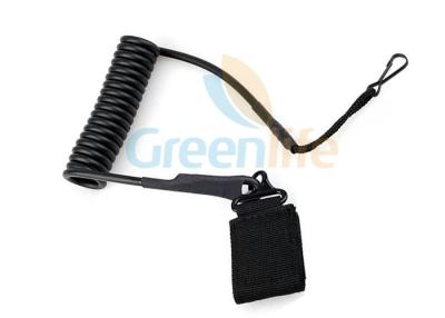 China Elastic 1.4M Tactical Pistol Lanyard with Steel Wire Core and TPU Coating for sale
