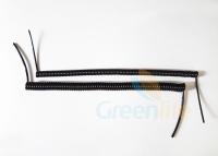 China 1.5M Full Internal Stainless Steel Coiled Lanyard Rope Black String 10CM Tails for sale