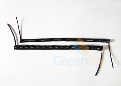 China 1.5M Full Internal Stainless Steel Coiled Lanyard Rope Black String 10CM Tails for sale