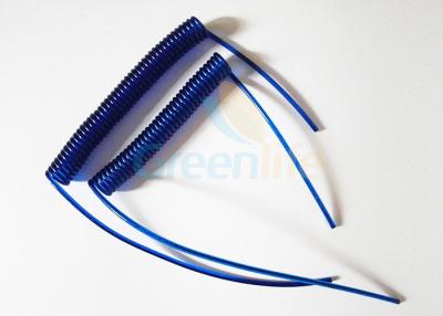 China Custom Coiled Cable Protection Leash Steel Wire Dark Blue Safety Line 1.2-8.0mm for sale