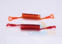 China Custom Coiled Lanyard 5.5x30x100mm Orange Red Children Safety Anti Lost Cable Retail Use for sale