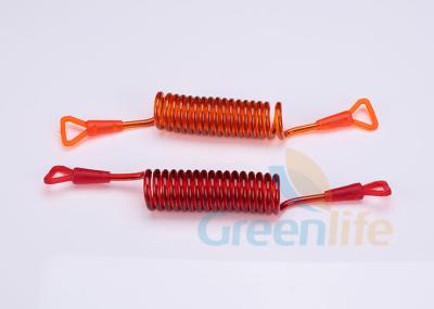 China Custom Coiled Lanyard 5.5x30x100mm Orange Red Children Safety Anti Lost Cable Retail Use for sale