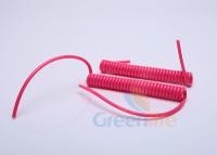 China 4mm PU Cord Steel Spring Coil Cable 10cm Retracted Length Swivelling Design for sale