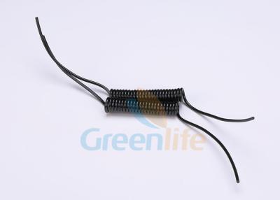 China Black Custom Elastic Coil Lanyard 8.0mm Heavy Duty Retractable Tether with Tail for sale