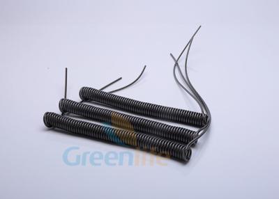 China Flexible Wire Custom Coiled Cable 3.0MM Diameter Transparent Black Leash for sale