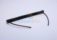 China Steel Reinforced Retractable Security Cable Black TPU Covering 1.2-8.0mm Cord Diameter Custom Coiled Lanyard for sale