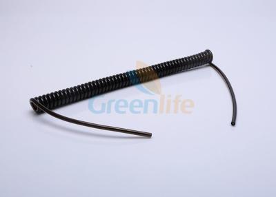 China Steel Reinforced Retractable Security Cable Black TPU Covering 1.2-8.0mm Cord Diameter Custom Coiled Lanyard for sale