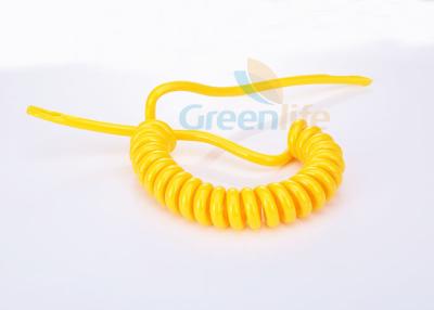 China Bright Yellow PU Coiled Power Cable 1.2-8mm Swivelling Design for Tool Tether for sale