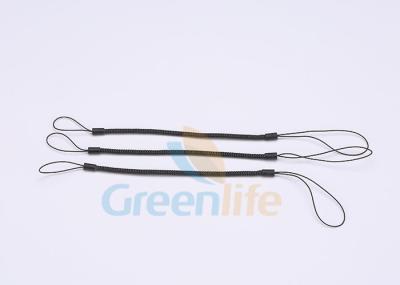 China Retractable Coil Pen Tether Cord 50mm Polyurethane Tubing 1.2mm Diameter Black for sale